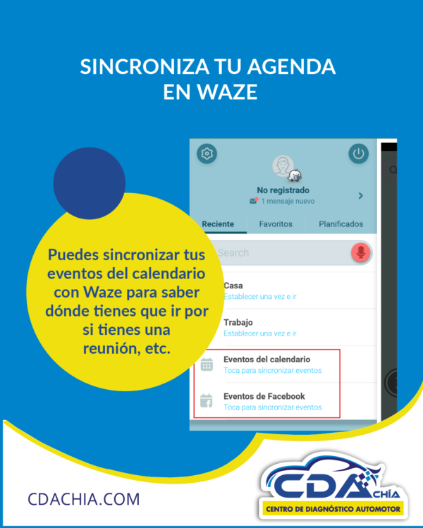 Waze: ¿Cómo sincronizar tu agenda con la aplicación? - CDA CHÍA